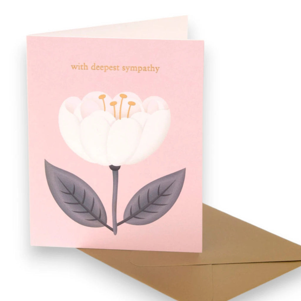 Greeting Card - White Poppy Sympathy | Nurture My Life